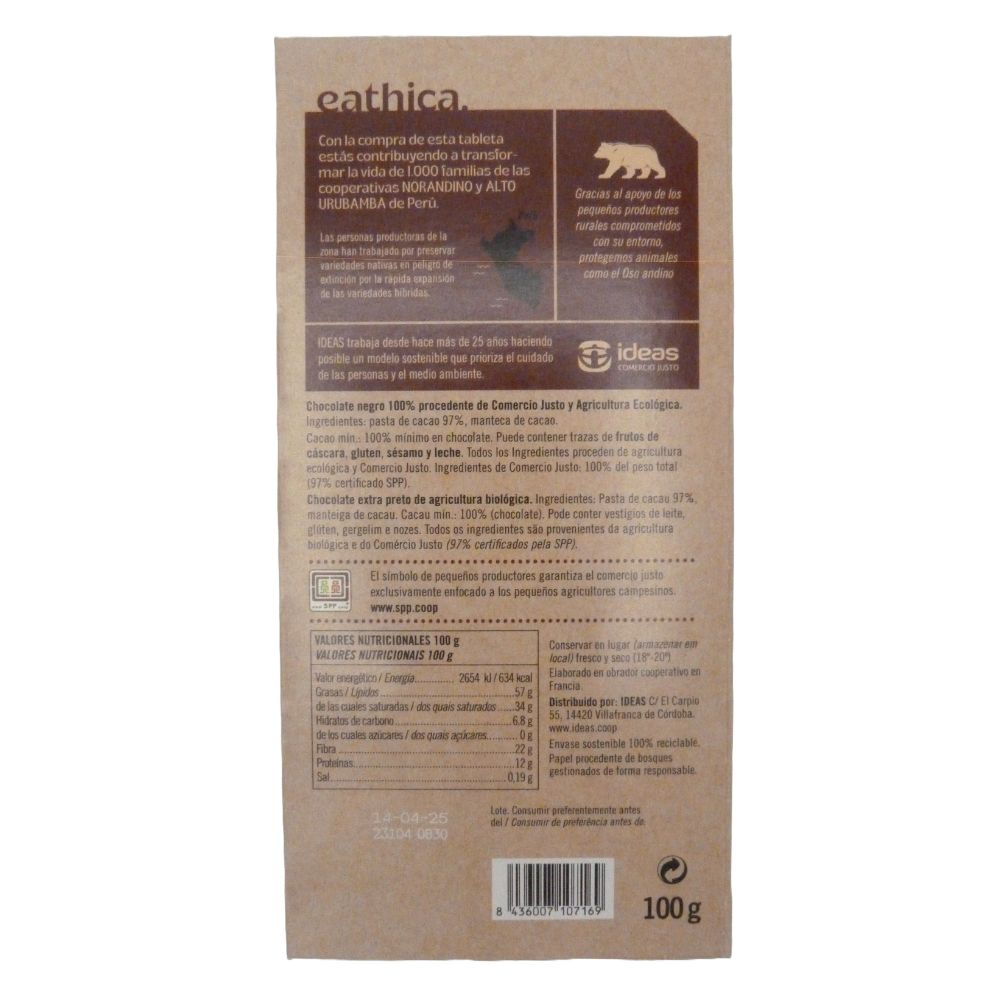 Chocolate 100% Perú BIO y de Comercio Justo – SETEM MCM